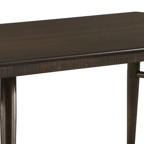 Corrigan Studio® Leonella 80 Inch Rectangular Dining Table, Fluted Apron, Dark Walnut Brown Wood ...